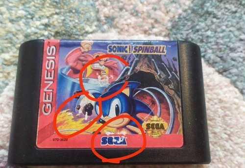 Sonic spinbal игра Sega Genesis Лицензия оригинал