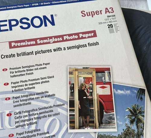 Фотобумага epson premium semigloss super A3