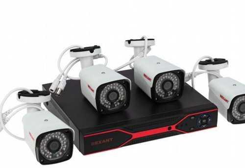Комплект видеонаблюдения rexant 4 наружные камеры