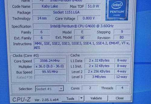 Intel pentium g4600 1151