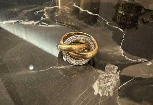 Золотое кольцо cartier trinity оригинал