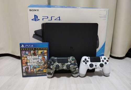 Sony PS4 slim 1tb + 700 игр + 2 джойстика