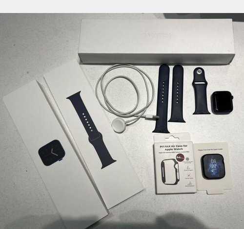 Часы apple watch 6 44 mm blue