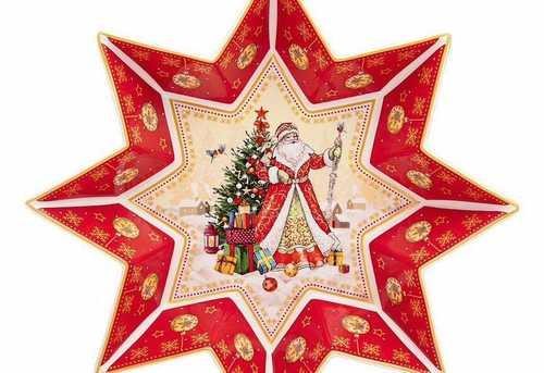 Новогоднее блюдо-звезда "Дед Мороз", Lefard (32х5)