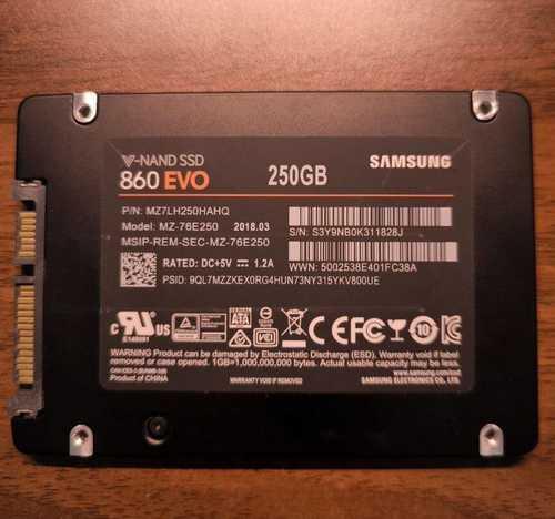 Ssd samsung 860 evo 250