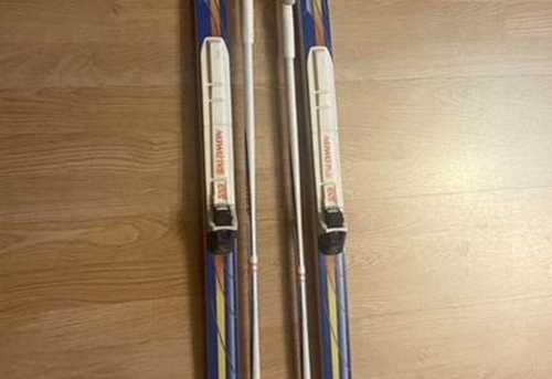 Беговые лыжи fischer с палками 185 см