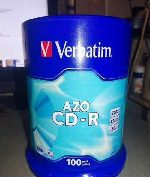 Диски CD-R Verbatim, 100 штук