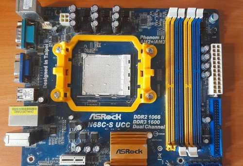 Материнская плата ASRock N68C-S UCC + озу 2GB