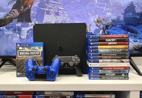 Игровая приставка sony ps4 slim 1000gb + игры