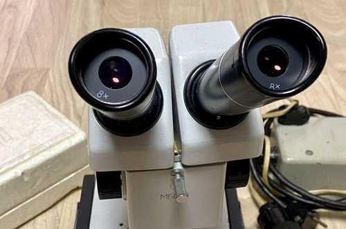 Бинокулярный микроскоп мбс-9 с зип и осветителем