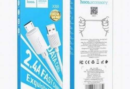 Кабель оптом. USB hoco X88, microusb, 2.4А, 1 м