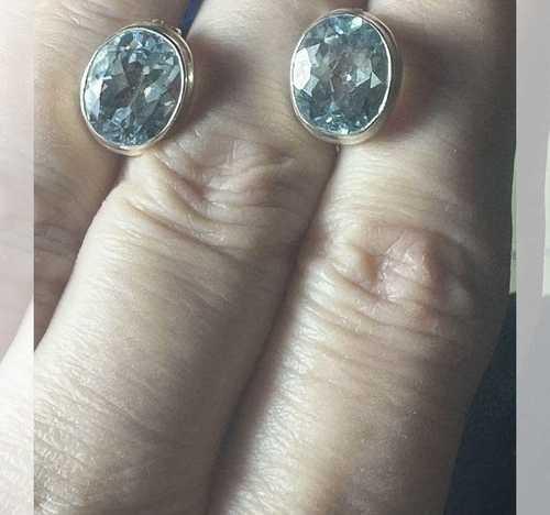 Серьги серебро 925 с натуральными топазами