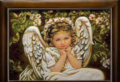 Картина из янтаря - Задумчивый ангел Array
