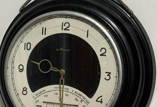 Настенные часы маяк СССР, термометр, барометр