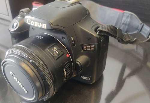 Зеркальный фотоаппарат Canon 500 + вспышка