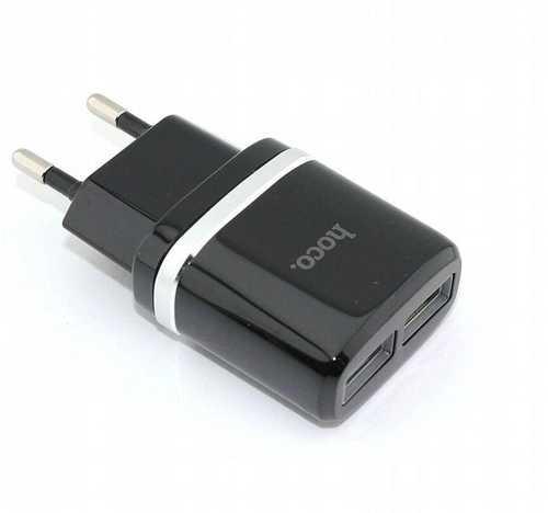 Hoco C12 SMART два порта USB, 5V, 2.4A, черный