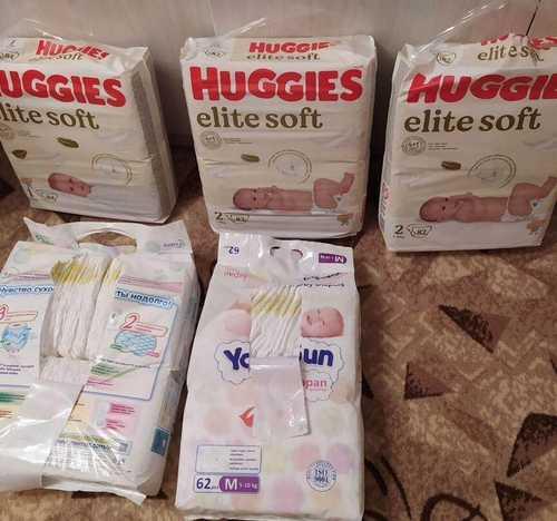 Подгузники huggies elite soft, merries, yokosun