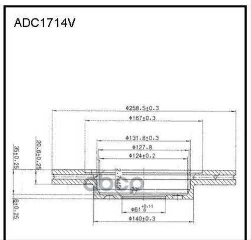 Диск тормозной передний adc1714v allied nippon
