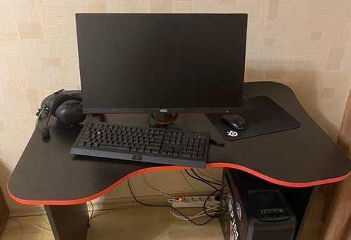 Игровой компьютер с монитором и игровой периферией