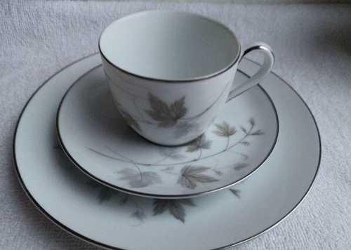 Кофейная тройка. noritake china. Кленовые листья