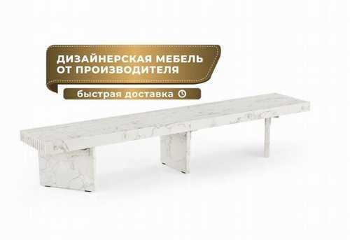 Дизайнерский Мраморный столик средней длины на 3-х