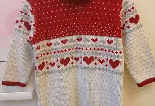 Новогодний свитер для девочки 86-92