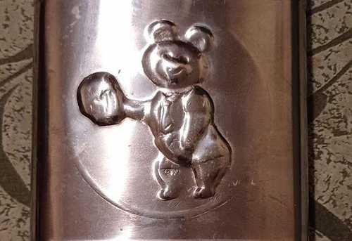 Фляжка из нержавейки СССР Олимпийский мишка