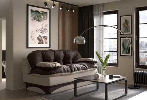 Бескаркасный диван кровать Клиффорд коричневый
