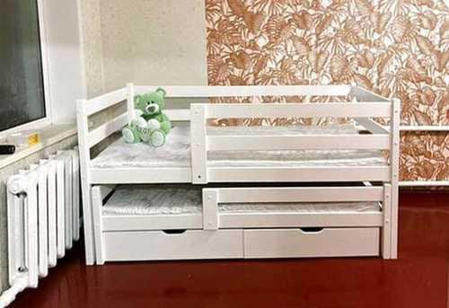 Выдвижная детская кровать с дополнительным местом