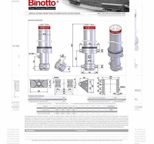 Гидроцилиндр Binotto MFC-B3 145-4-5110 D 0343