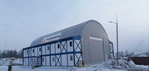 Модульное здание с тентовой крышей 12х24м, два ряд