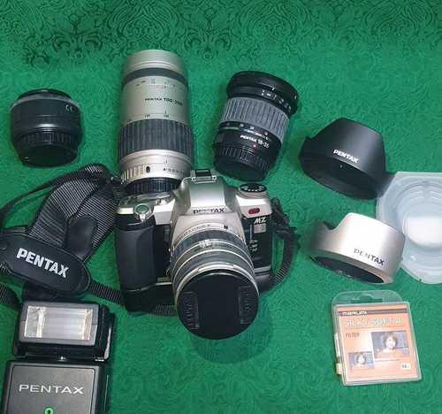 Фотоаппарат pentax MZ6. 4 объектива и вспышка