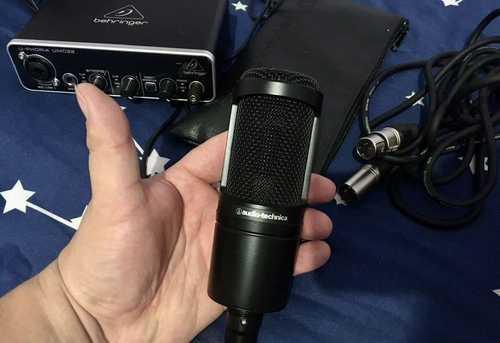 Audio technica AT2020 behringer umc 22