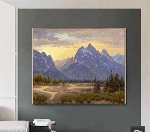 Картина маслом на холсте "Величественные горы"