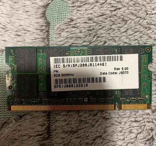 Оперативная память для ноутбука 2GB DDR2 800MHz SO