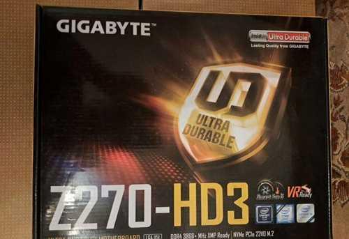 Gigabyte GA-Z270-HD3, LGA 1151, Intel Z270, ATX