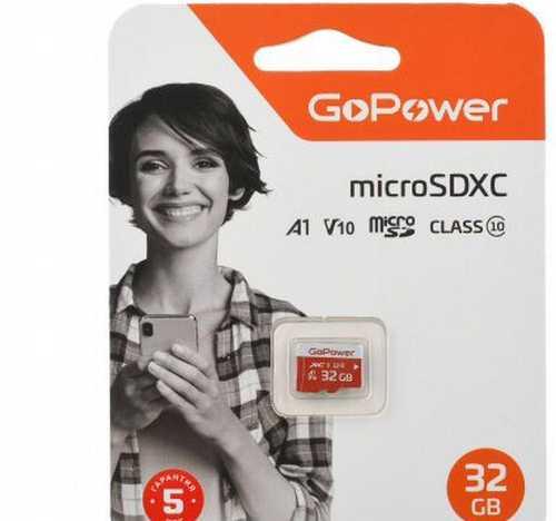 GoPower microSD 32GB Class10 UHS-I (U3) 80Mб/сек