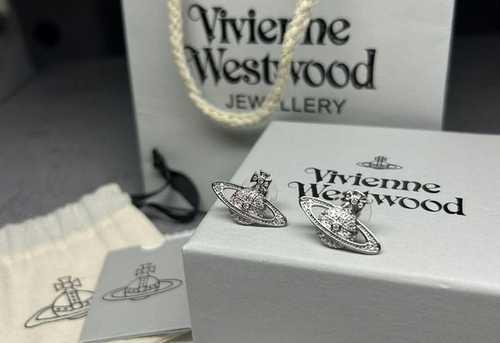 Vivienne westwood серьги S925 с упаковкой