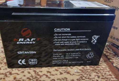 Аккумуляторы новые kraft 12 V 7ah/20hr F2