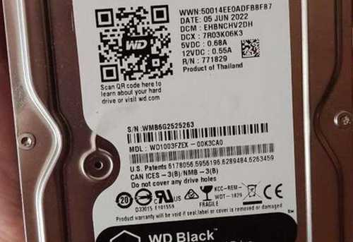 HDD WD black 1tb жесткий диск. 7200 об/м. Кэш 64мб