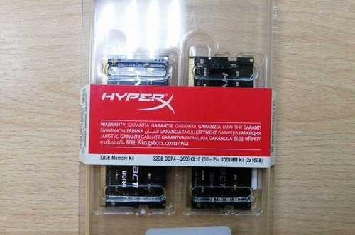 Комплект памяти SoDimm DDR4 Kingston HyperX 32Gb
