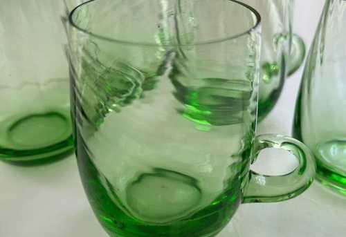 Стаканы кружки СССР цветное стекло зеленые