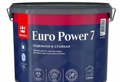 Краска Tikkurila Euro Power 7 база А белая 9 л