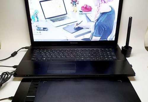 Ноутбук lenovo G700 + Графический планшетugee M708