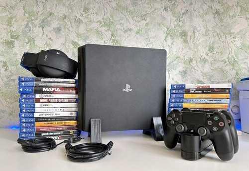 Sony playstation 4 slim Ps 4 + библиотека игр