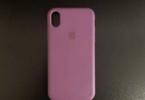Плотный силиконовый фиолетовый чехол на iPhone XR