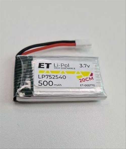Аккумулятор ET LP752540-20CM 3.7В, 500мАч, Li-Pol