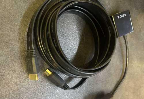 Кабель hdmi 3 метра+ переходник DisplayPort