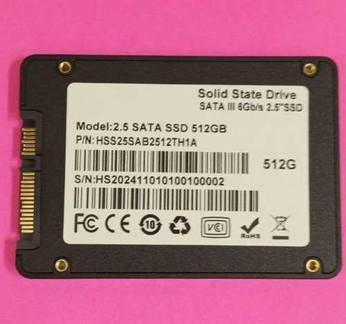 Новый ssd 512gb. SATA 2.5