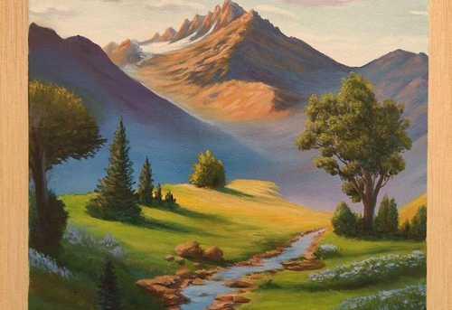 Картина маслом пейзаж горы